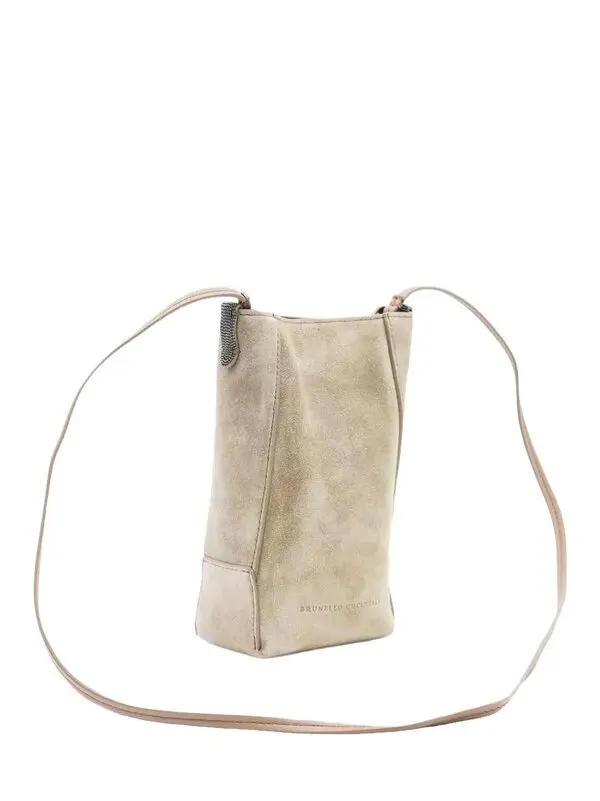 Brunello Cucinelli Suede Shoulder Bag - Neutrals