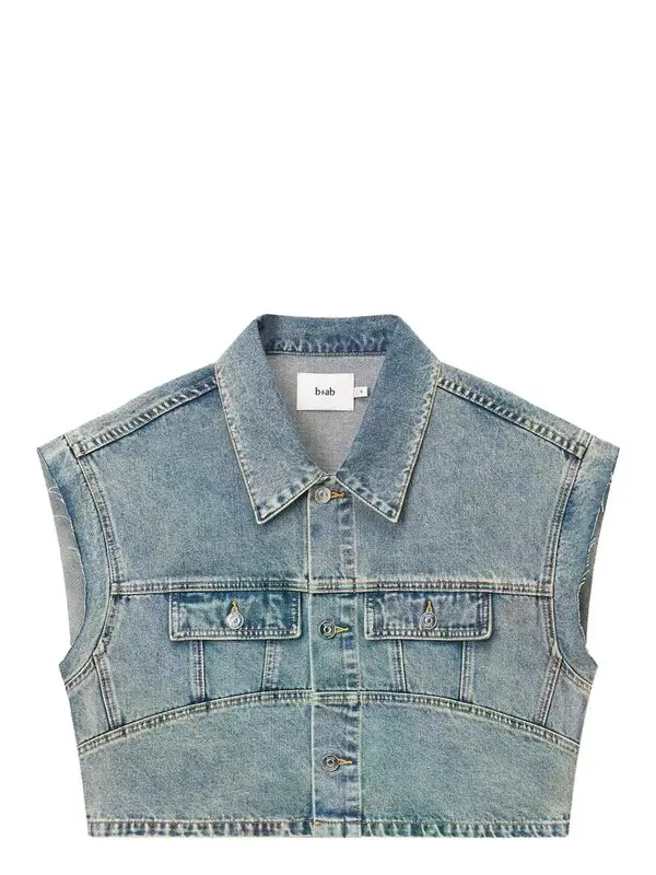 B+AB Cropped Denim Jacket - Blue