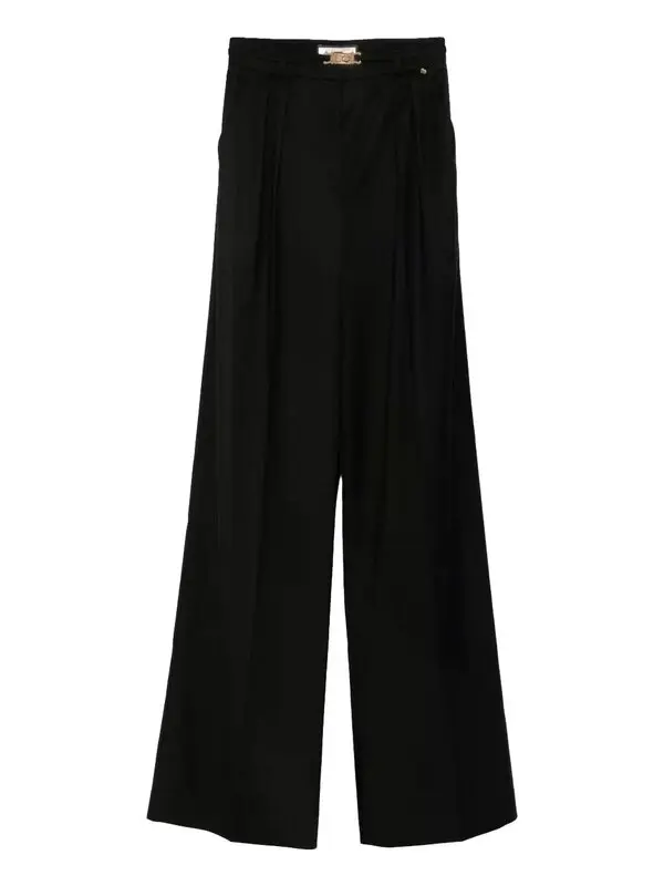 NISSA Belted Pleat Detailing Trousers - Black