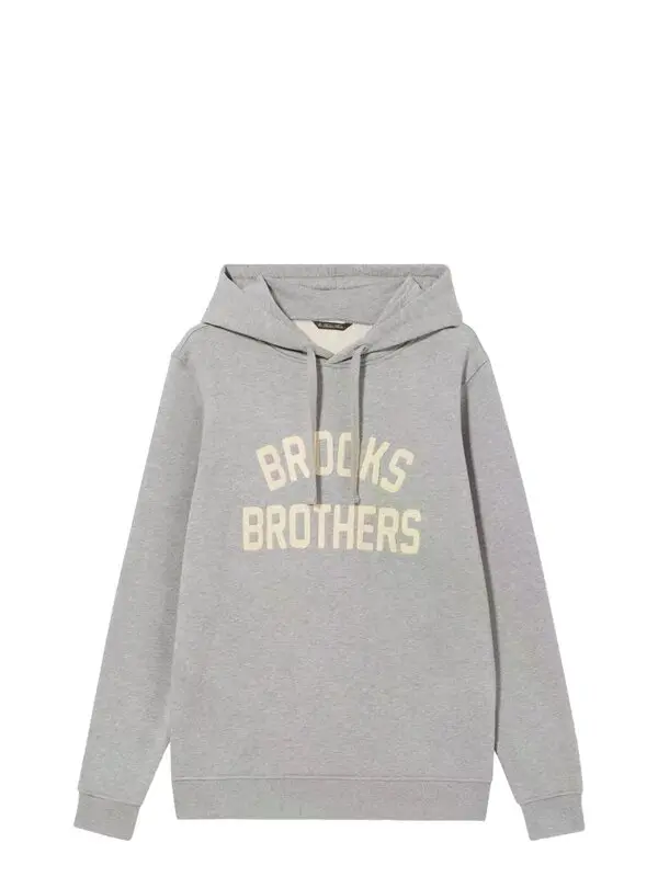Brooks Brothers Logo-embroidered Terry Hoodie - Grey