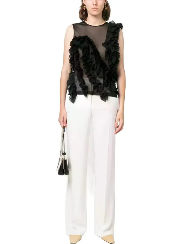 Ulla Johnson Winifred Sleeveless Ruffled Top - Black