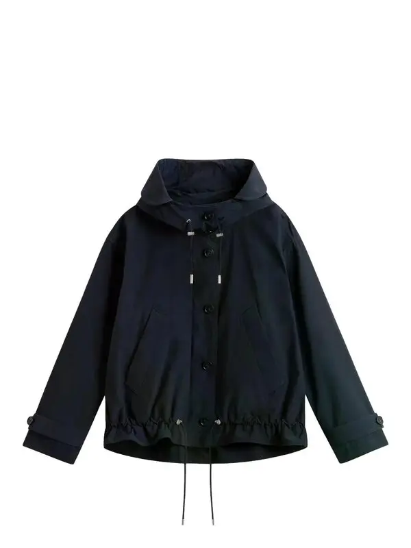Woolrich Short Parka With Drawstring Hood - Blue