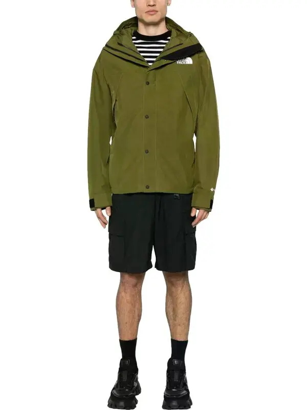 The North Face Logo Embroidered Hooded Jacket - Green