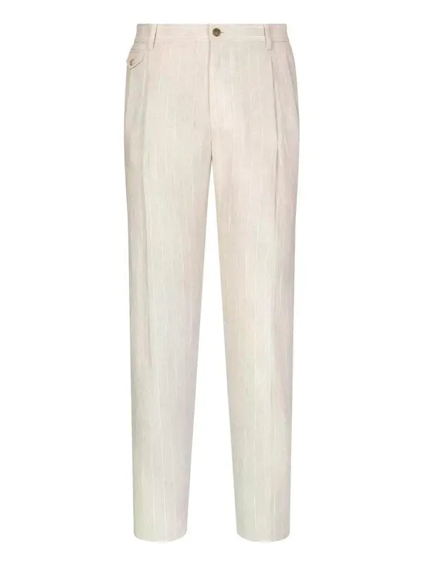 Dolce & Gabbana Tailored Linen Trousers - Neutrals