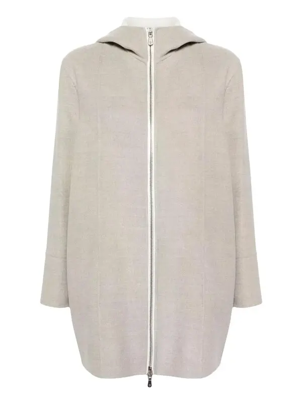 Eleventy Hooded Wool Jacket - Neutrals