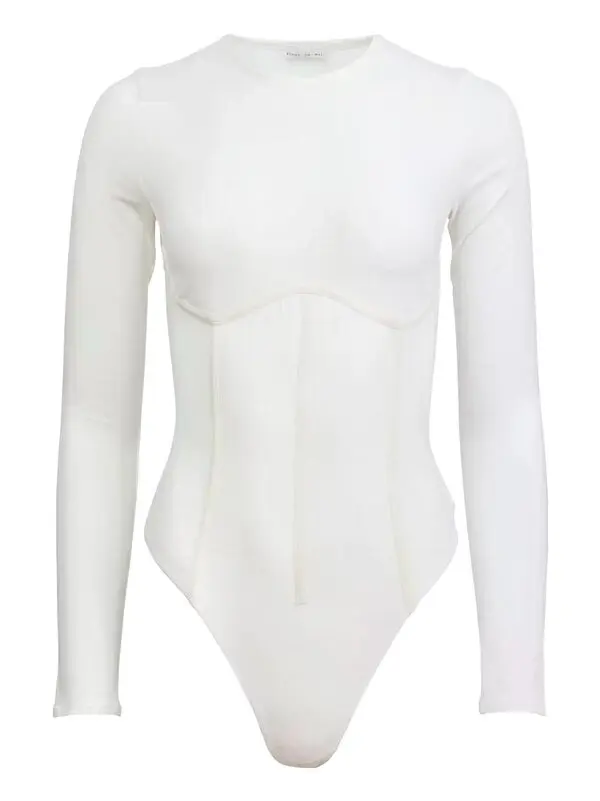 FLEUR DU MAL Organic Cotton-blend Bodysuit - Neutrals