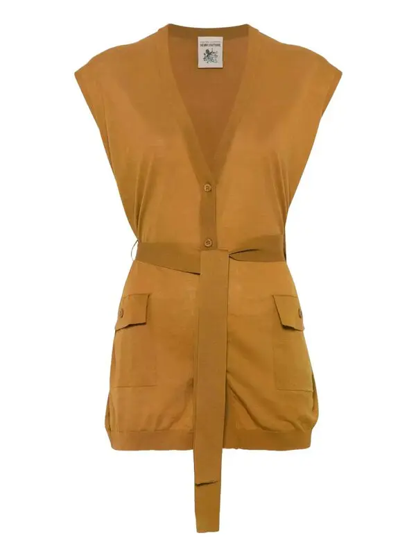 SEMICOUTURE Fine-knit Jacket - Brown
