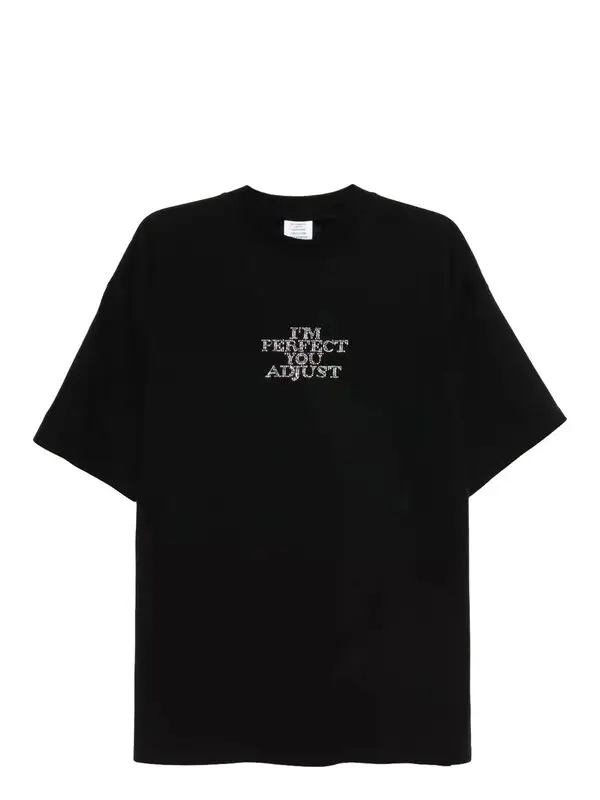 Vetements Cotton T-shirt With Crystal Embellishment - Black