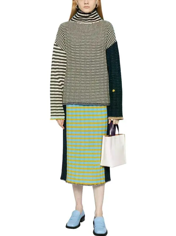 YANYAN Logo-embroidered Roll-neck Jumper - Multicolour