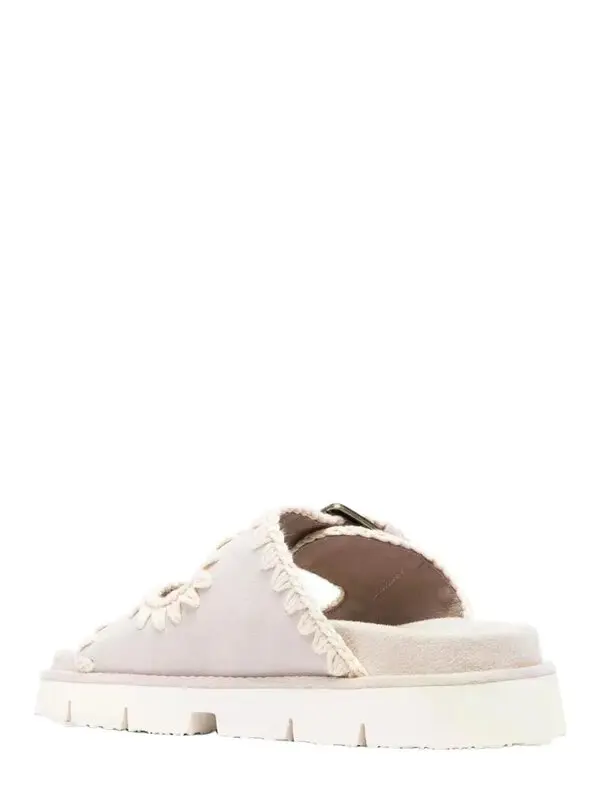 Mou Bio Crochet-trim Buckle-strap Sandals - Neutrals