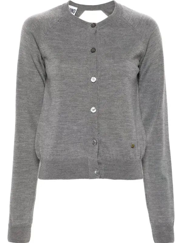 Moschino Mélange-effect Cardigan - Black