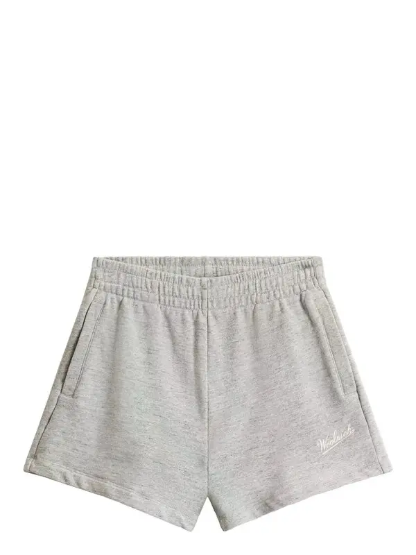 Woolrich Fleece Shorts With Logo Print - Grey