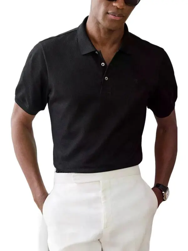 Ralph Lauren Purple Label Cotton Polo Shirt - Black