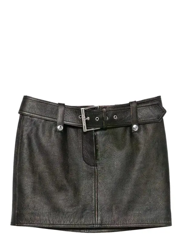 Alexander McQueen Leather Mini Skirt - Brown
