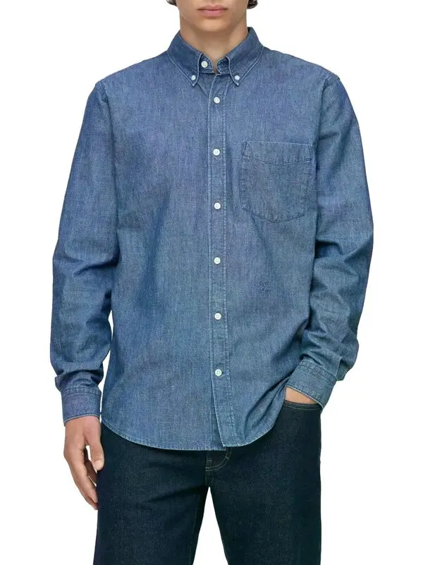 Closed Button-up Shirt - Blue