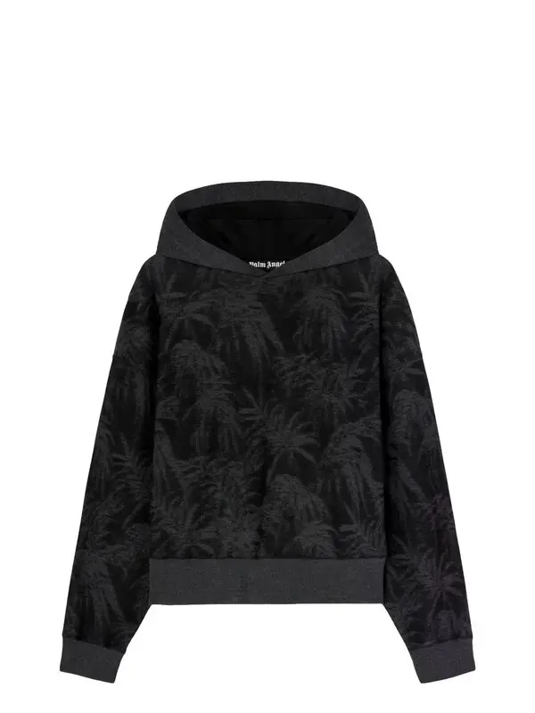 Palm Angels Curved-logo Hoodie - Black