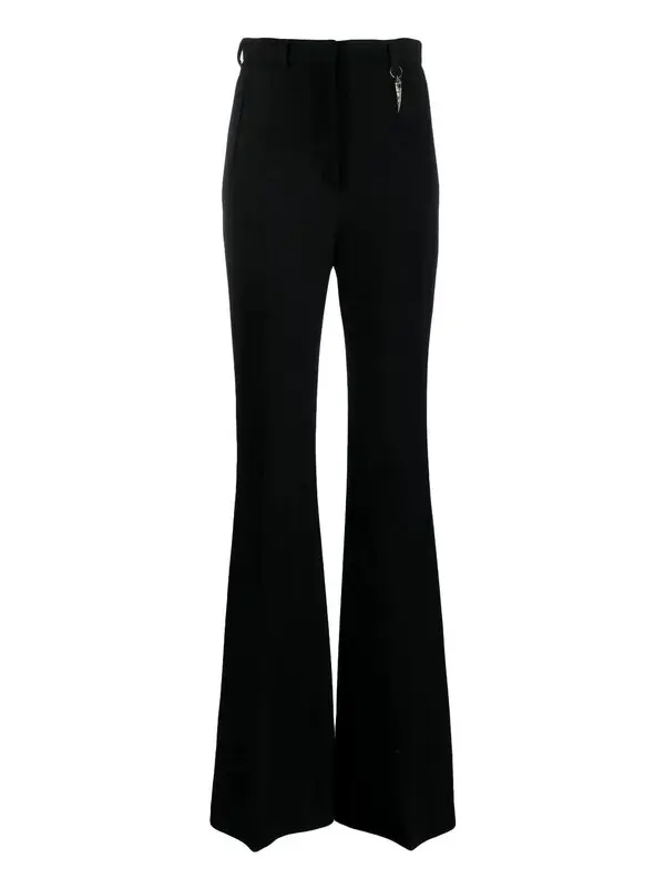 Roberto Cavalli High-waist Flared Wool Trousers - Black