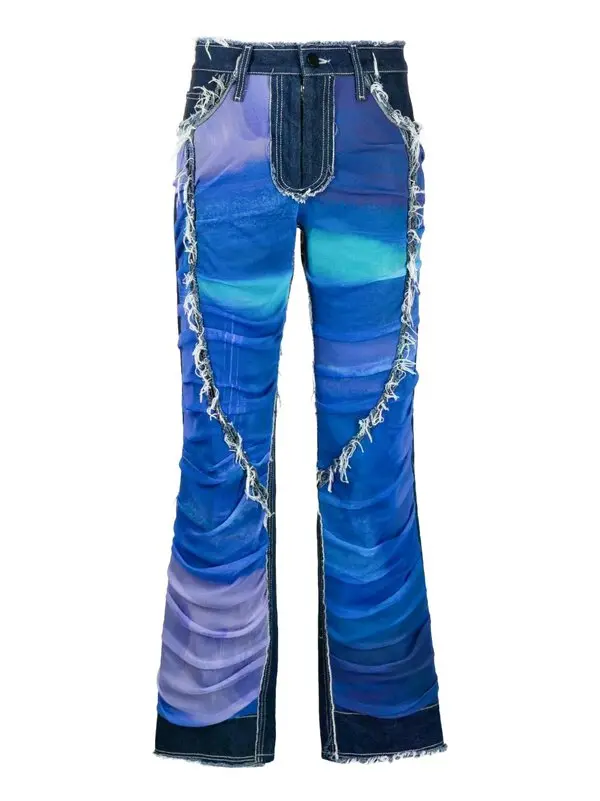 Paula Canovas Del Vas Tulle Panel Jeans - Blue