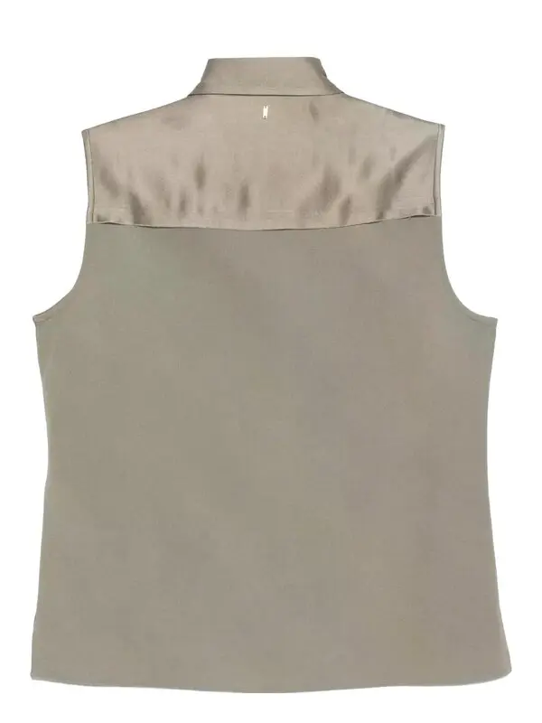 AMI Paris Satin Blouse - Brown