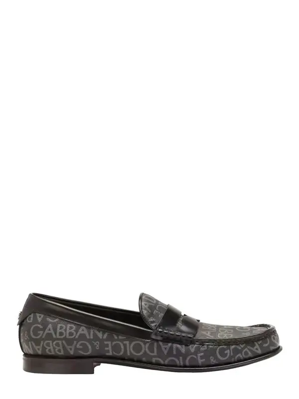 Dolce & Gabbana Logo-print Calf Leather Loafers - Black