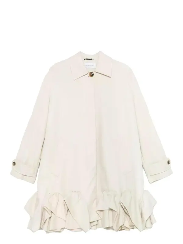 Viktor & Rolf Ruffled Cotton Gabardine Trench Coat - Neutrals