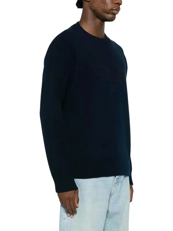 Valentino Garavani Embroidered Logo Knitted Jumper - Blue