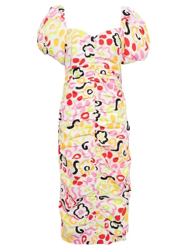 Rhode Tessa Ruched Cotton Dress - White
