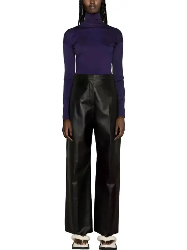 Fabiana Filippi Wide-leg Leather Trousers - Black