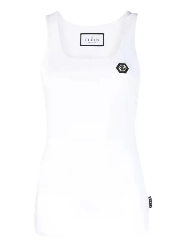 Philipp Plein Logo Patch Tank Top - White