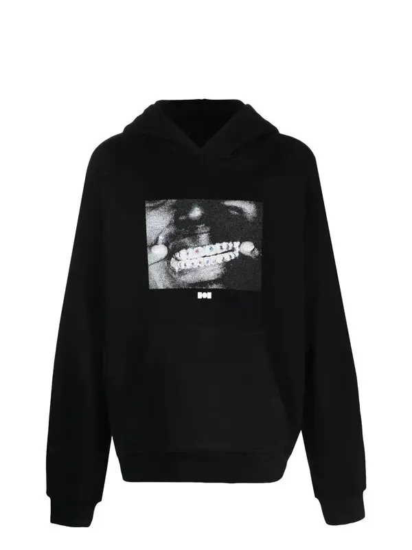 NAHMIAS X Kodak Grillz Photograph Print Cotton Hoodie - Black