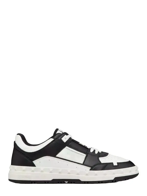 Valentino Garavani Freedots Low Top Calfskin Leather Sneakers - Black