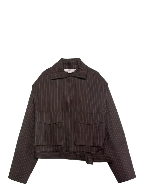 Remain Birger Christensen Pinstriped Bomber Jacket - Brown