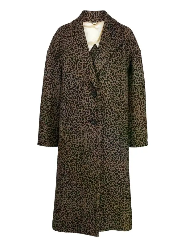 GOLDEN GOOSE Leopard-print Oversized Coat - Black