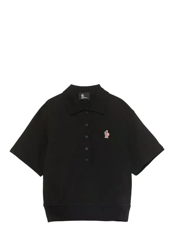 Moncler Logo-patch Cotton Polo Shirt - Black