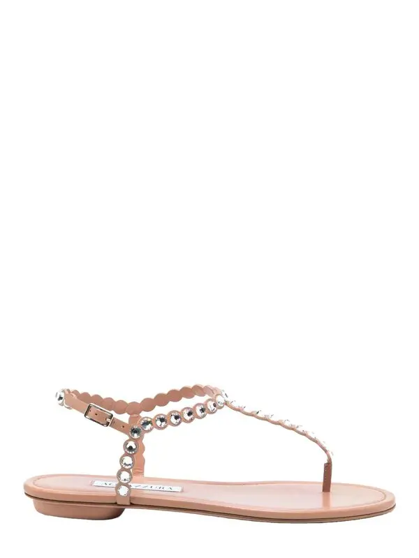 AQUAZZURA Tequila Embellished Sandals - Neutrals