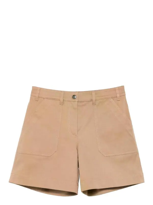 Moncler Gabardine Tailored Shorts - Neutrals