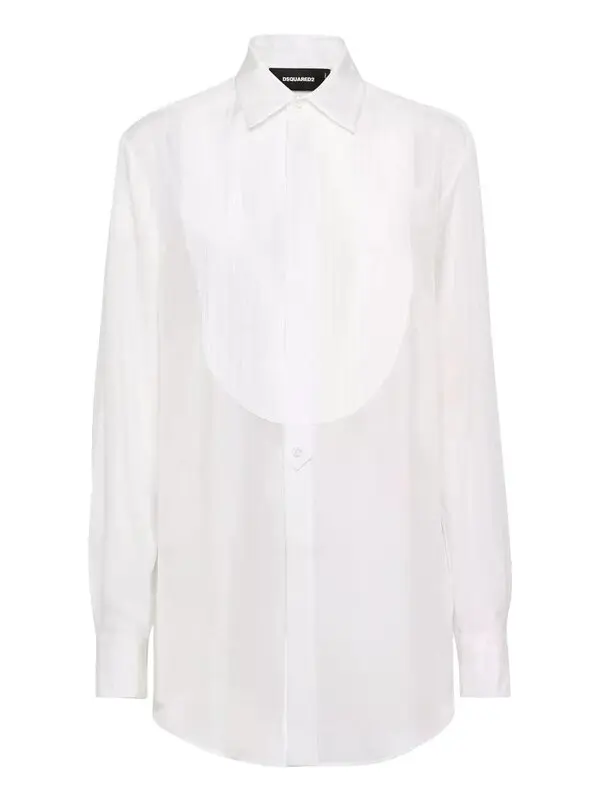 Dsquared2 Cotton Bib Collar Shirt - White