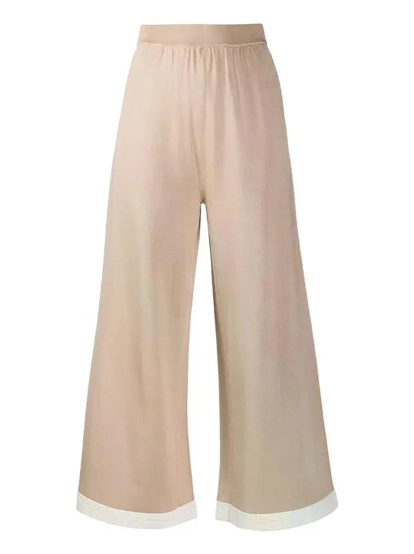 Moschino Cropped Wide Leg Trousers - Neutrals