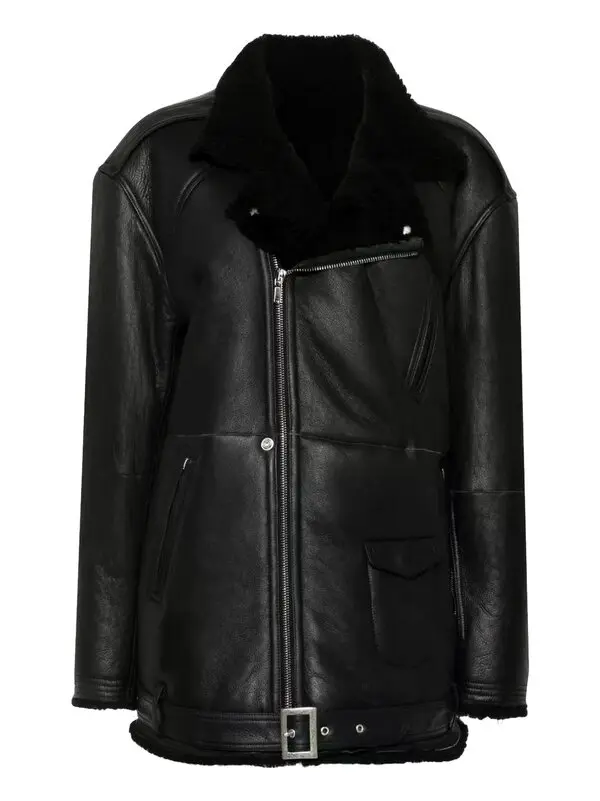 Rick Owens Calf Leather Jumbo Luke Stooges Jacket - Black
