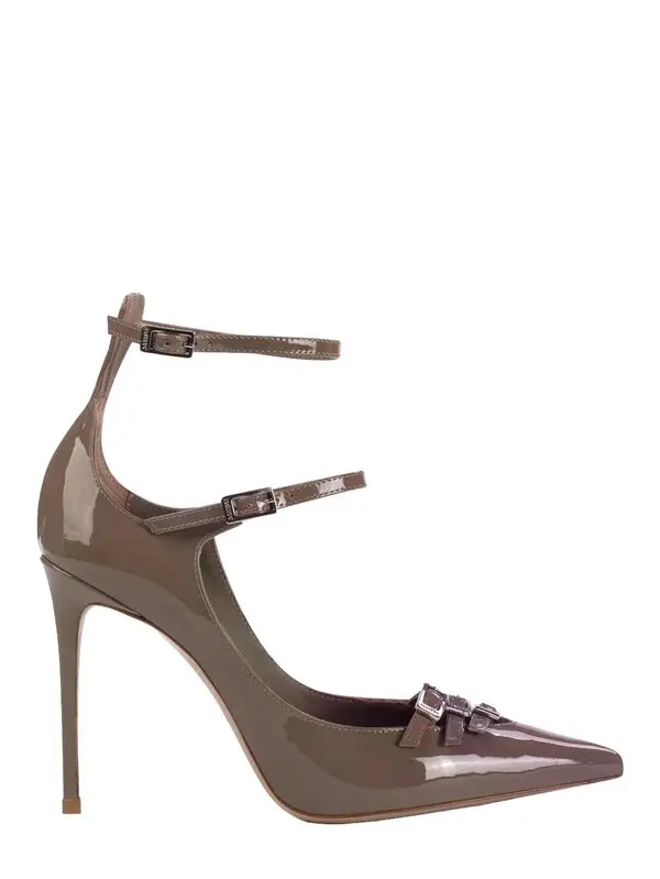 LE SILLA Morgana 120mm Patent Leather Pumps - Brown