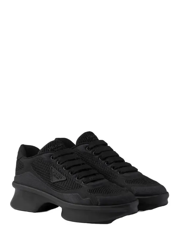 Prada Triangle-logo Sneakers - Black