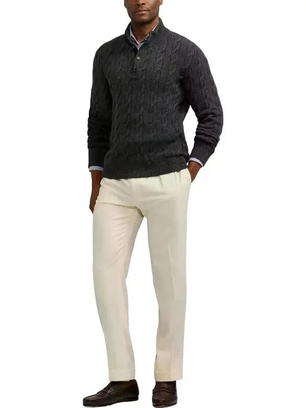 Ralph Lauren Purple Label Cable-knit Sweater - Grey