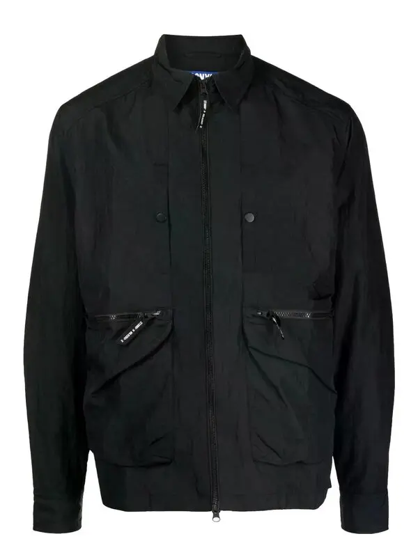 SPOONYARD Classic-collar Lightweight Shirt Jacket - Black