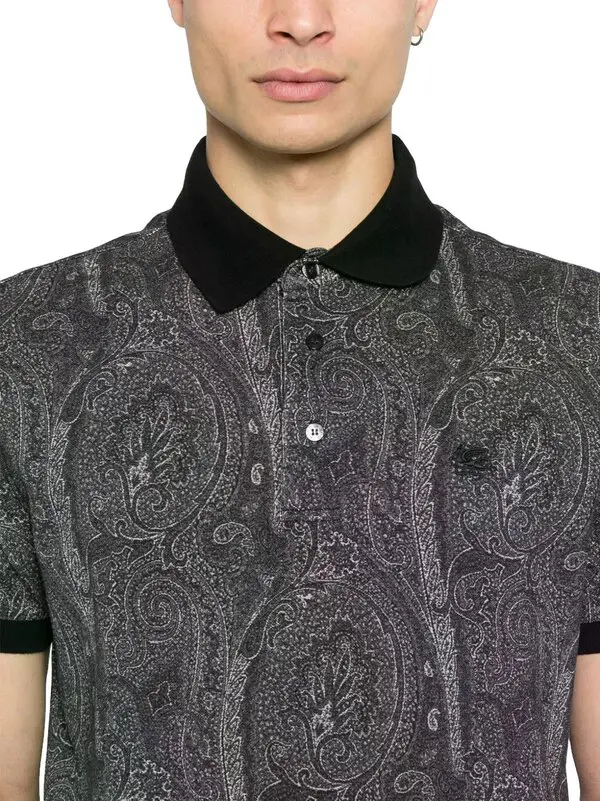 Etro Paisley-print Polo Shirt - Grey