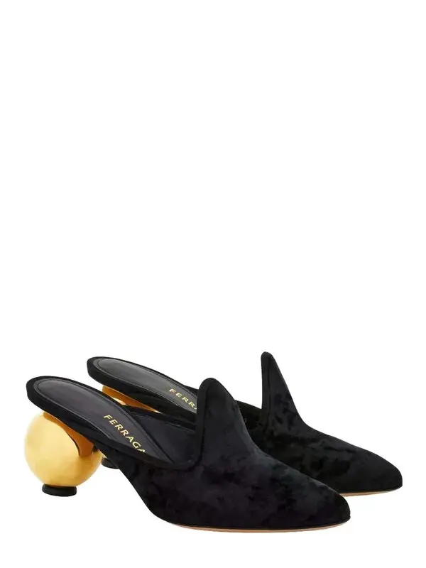 FERRAGAMO Leather Mules - Black