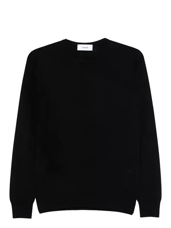 LARDINI Fine-knit Crew Neck Sweater - Black