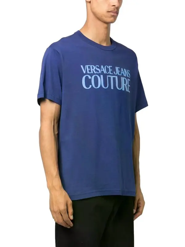 Versace Logo-print Cotton T-shirt - Blue