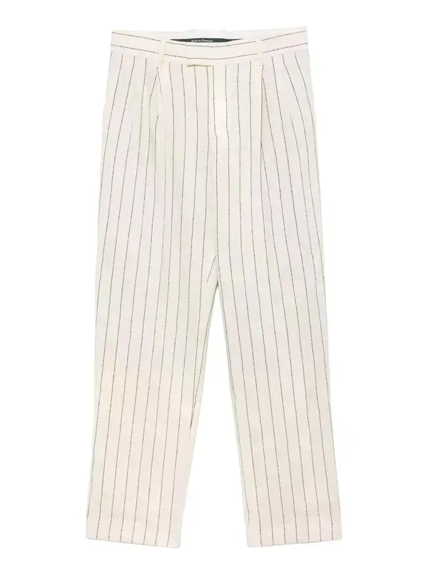 Drole De Monsieur Striped Tailored Trousers - Neutrals