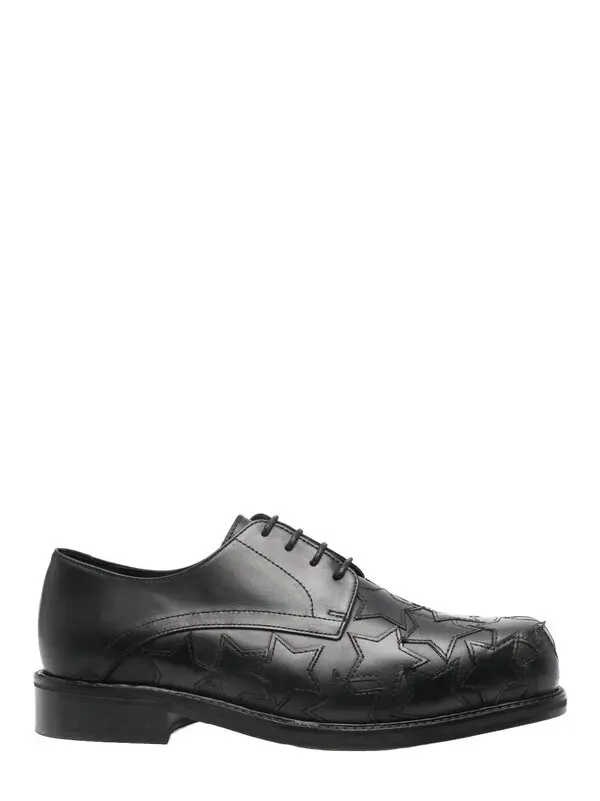 STEFAN COOKE Leather Star Patch Derby Shoes - Black