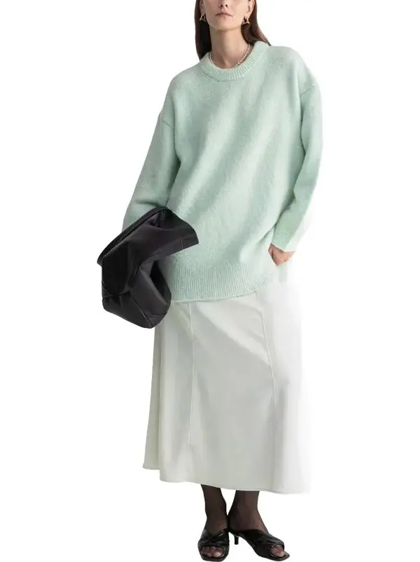 AERON Aqua Glass Alpaca Wool-blend Brushed Jumper - Green